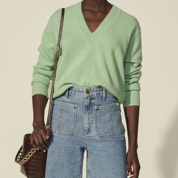 Sandro | Sweaters | Sandro Paris New With Tags Vert Amande Wool And ...